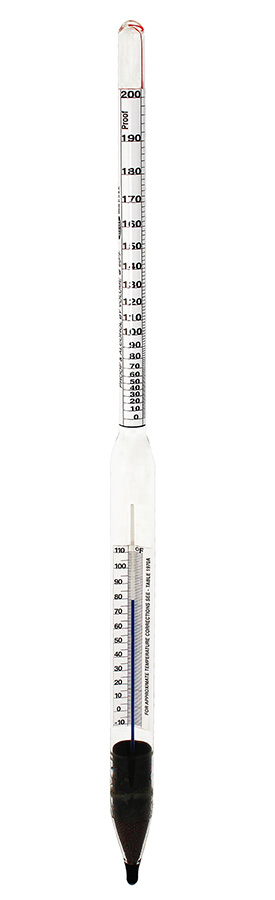 Alcohol Hydrometers - Tralle and Proof Scales